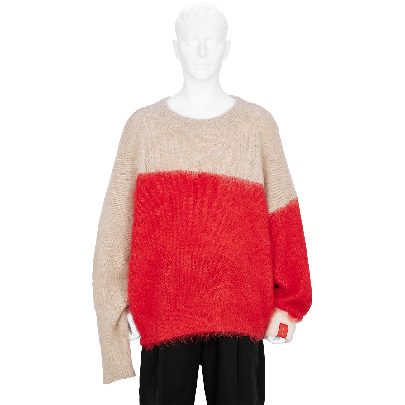 RED LABEL GRAFFITI MOHAIR KNIT BEIGE RED - FUMITO GANRYU(フミト ガンリュウ) - TOPS(トップス・アウター ...
