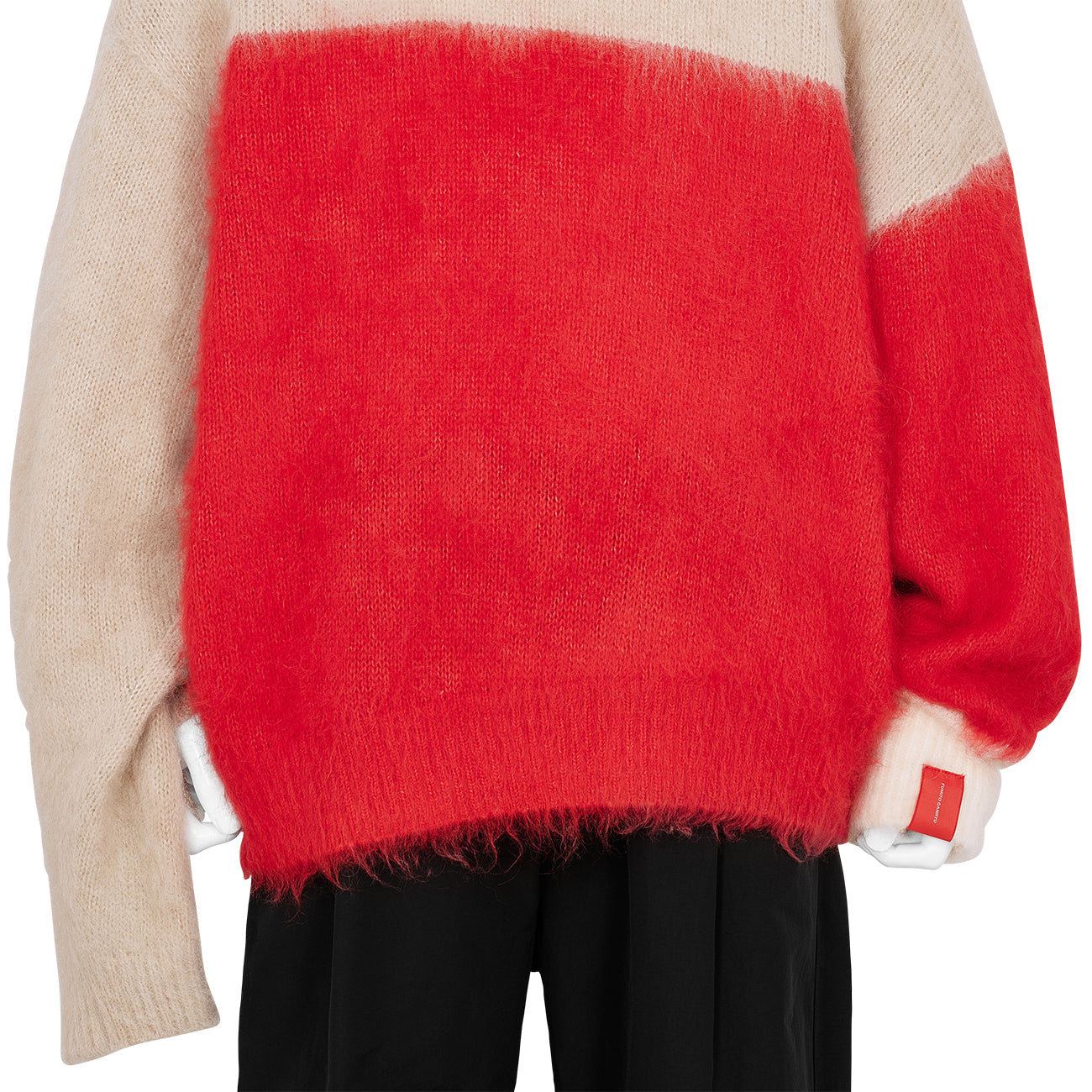 RED LABEL GRAFFITI MOHAIR KNIT BEIGE RED - FUMITO GANRYU(フミト ガンリュウ) - TOPS(トップス・アウター ...