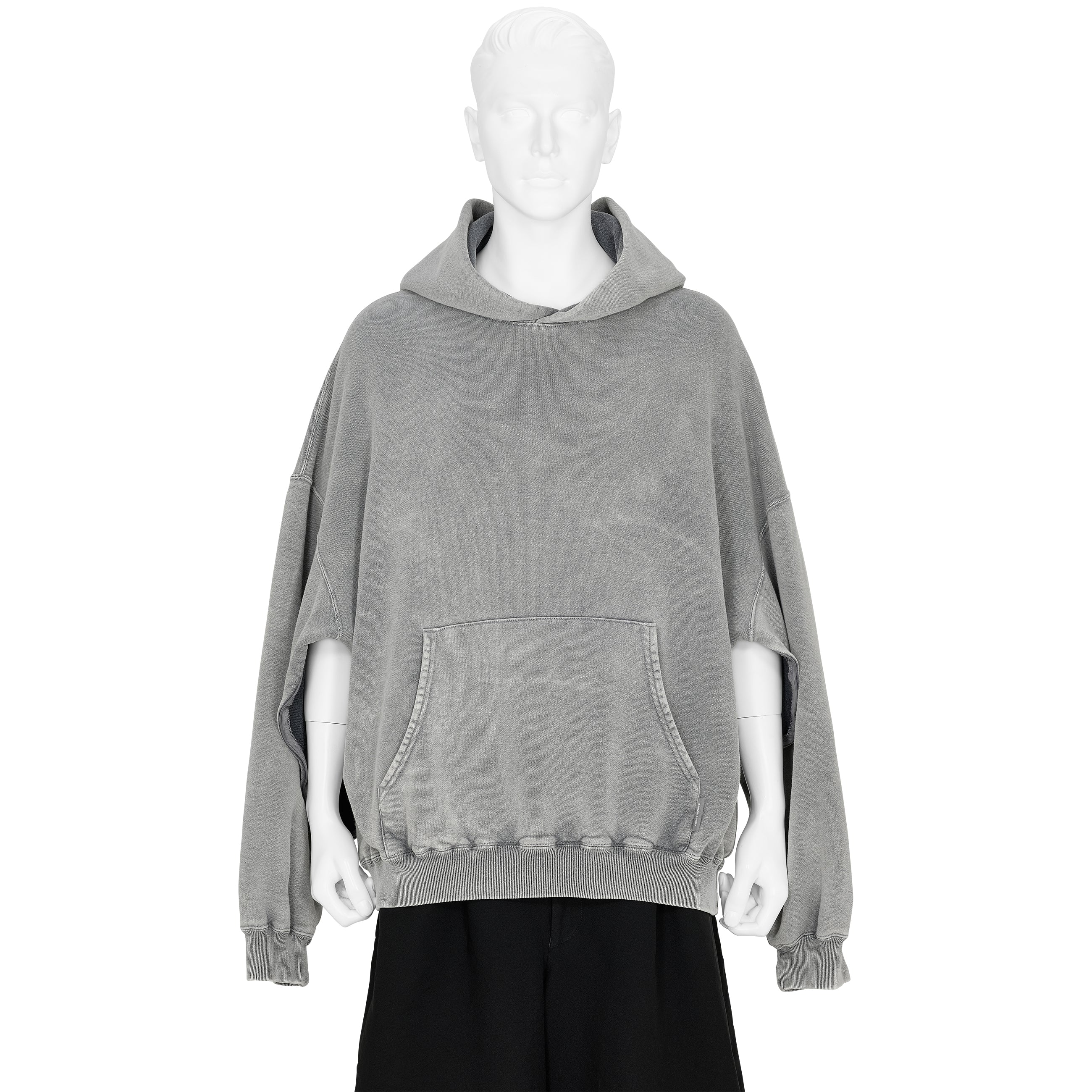 RED LABEL 2WAY HOODIE LIGHT GRAY - FUMITO GANRYU(フミト ガンリュウ) - TOPS(トップス・アウター) - ELIMINATOR (エリミネイター)